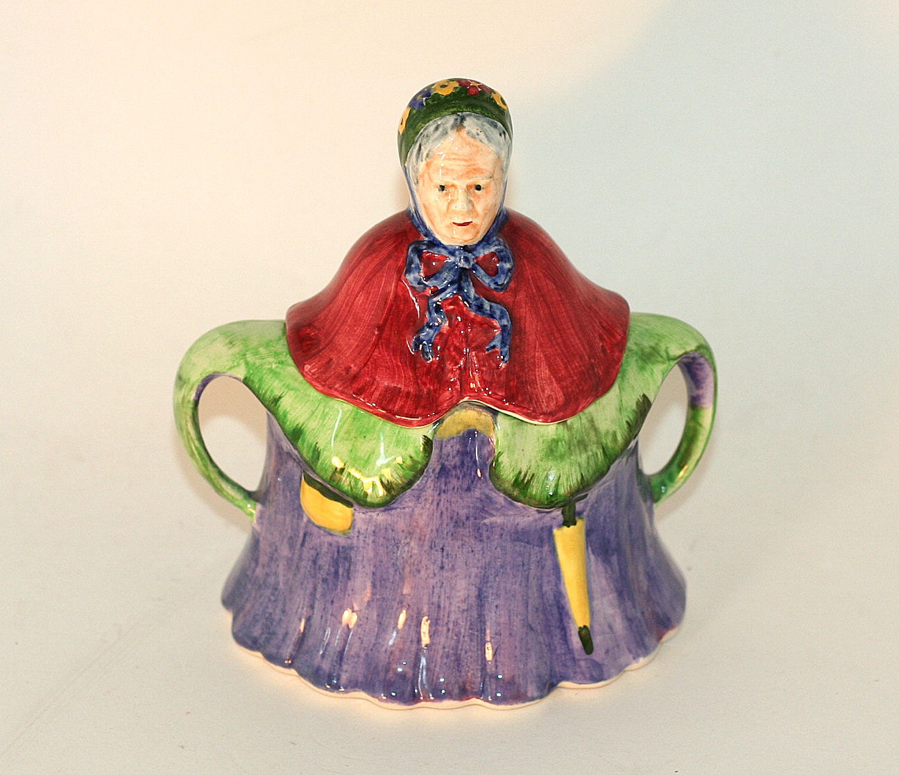 Vintage Little Old Lady Granny Sugar Bowl – N & C Staffordshire Pottery ...