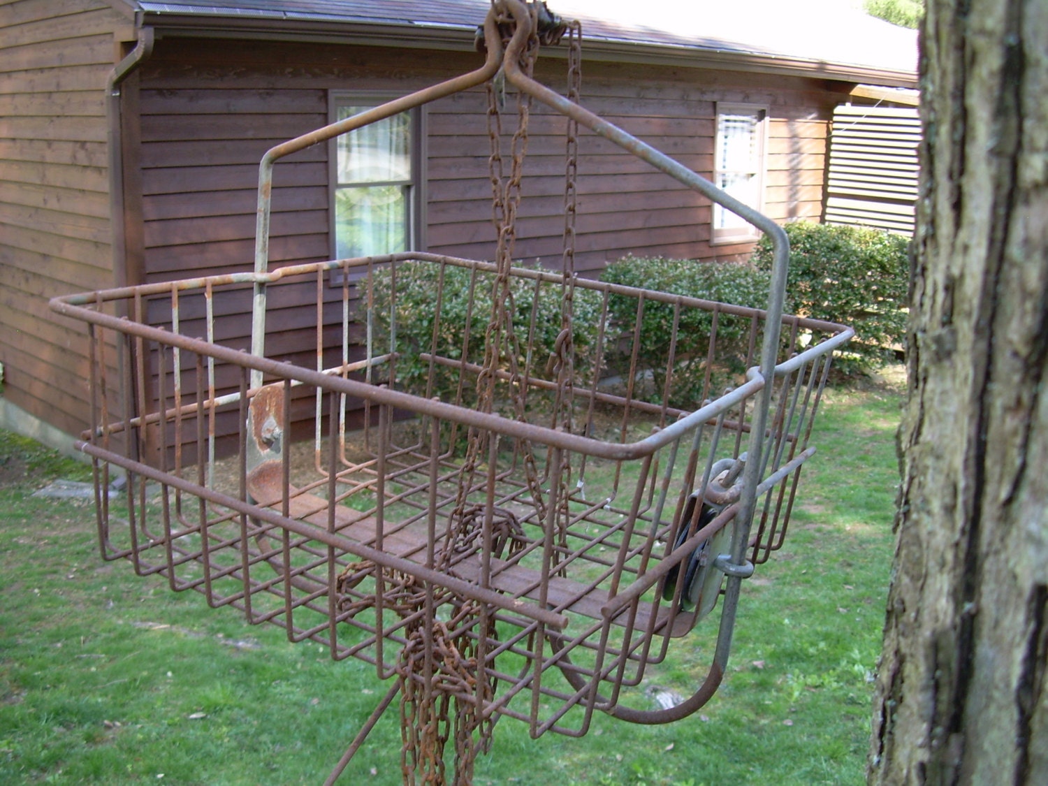 Primitive Industrial Wire Miners Shower Basket – Coal Miner – Hanging ...