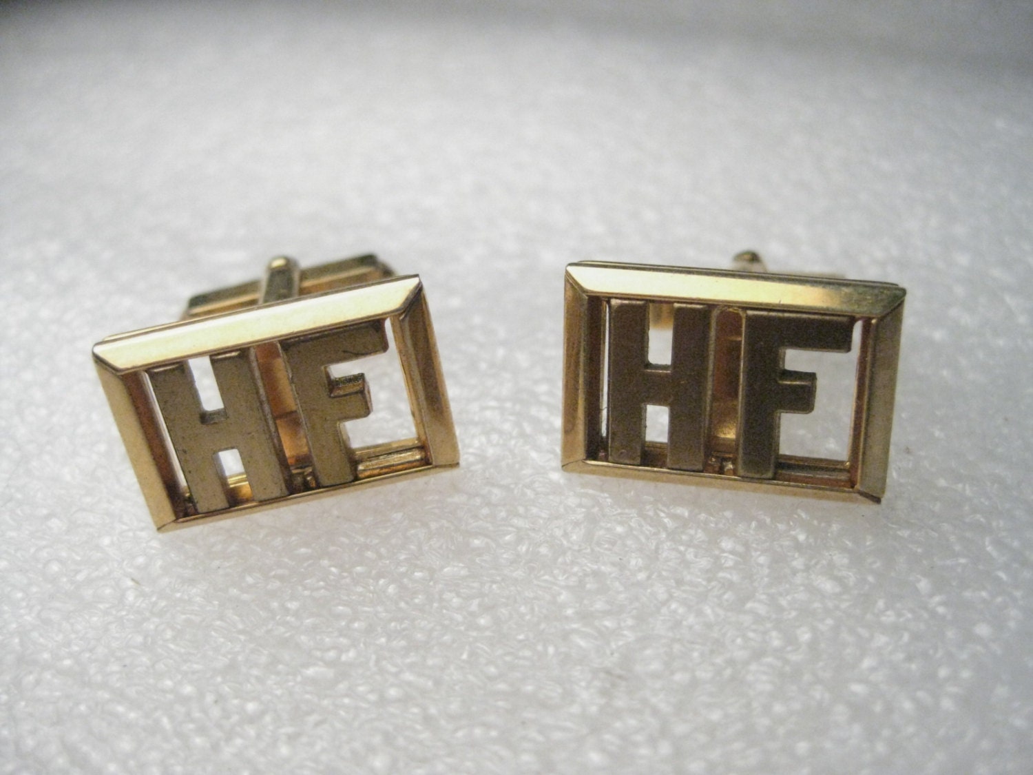 Vintage 1950’s Swank Monogrammed Cuff Links “HF” – Block Letters – .75 ...
