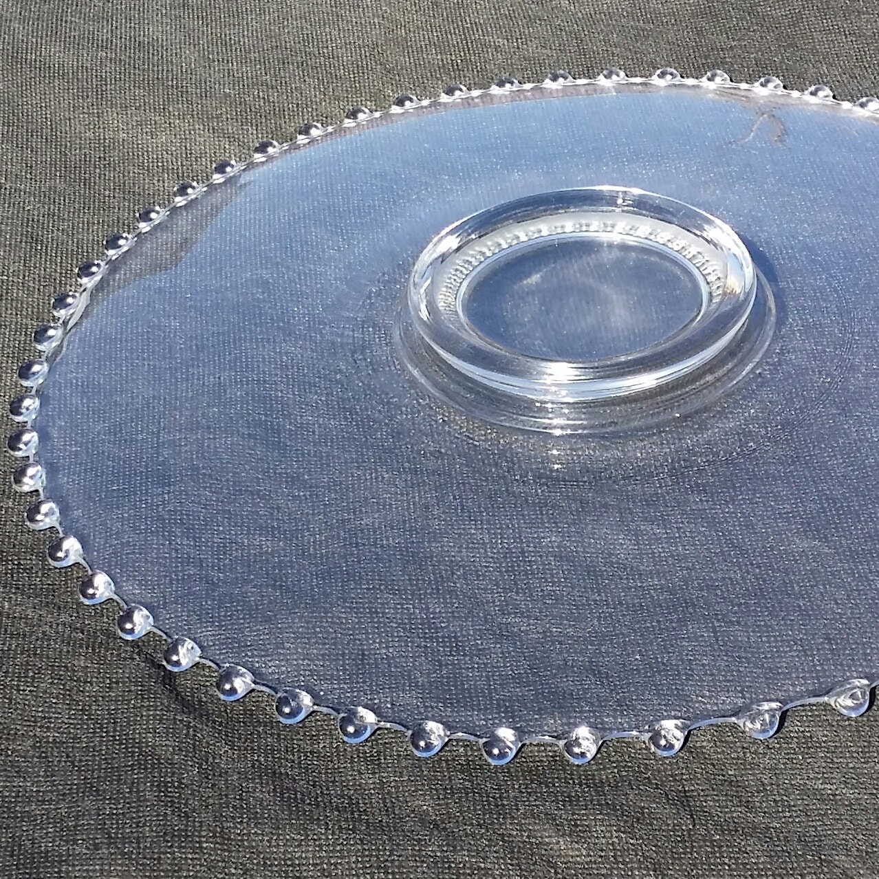 Large Candlewick Beaded Glass Round Serving Tray – Haute Juice