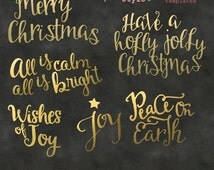 On Sale Gold Foil Christmas Handwritten Photo Overlay Set PSD Layered ...