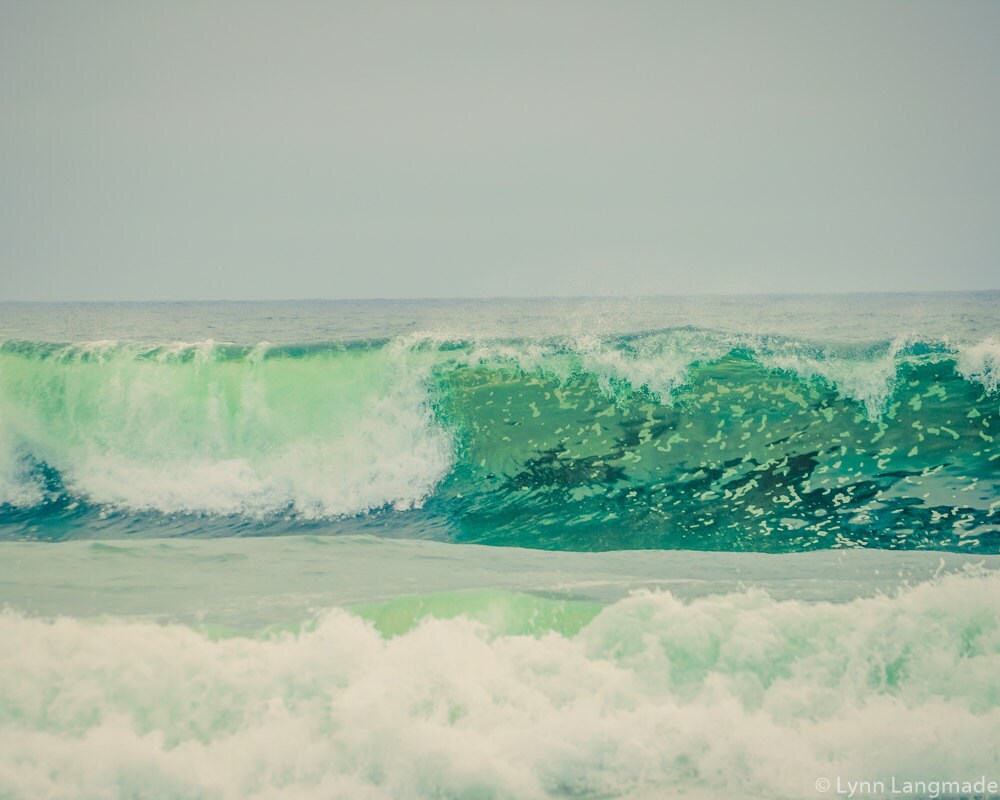 Beach Photography sea green ocean wave California 11x14