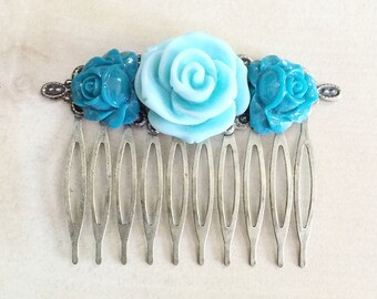 Unique mint green hair comb related items | Etsy