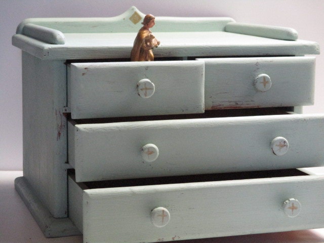 Extra large jewelry box / trinket box / storage box / hand painted wood ...