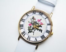 Unique floral watch related items | Etsy
