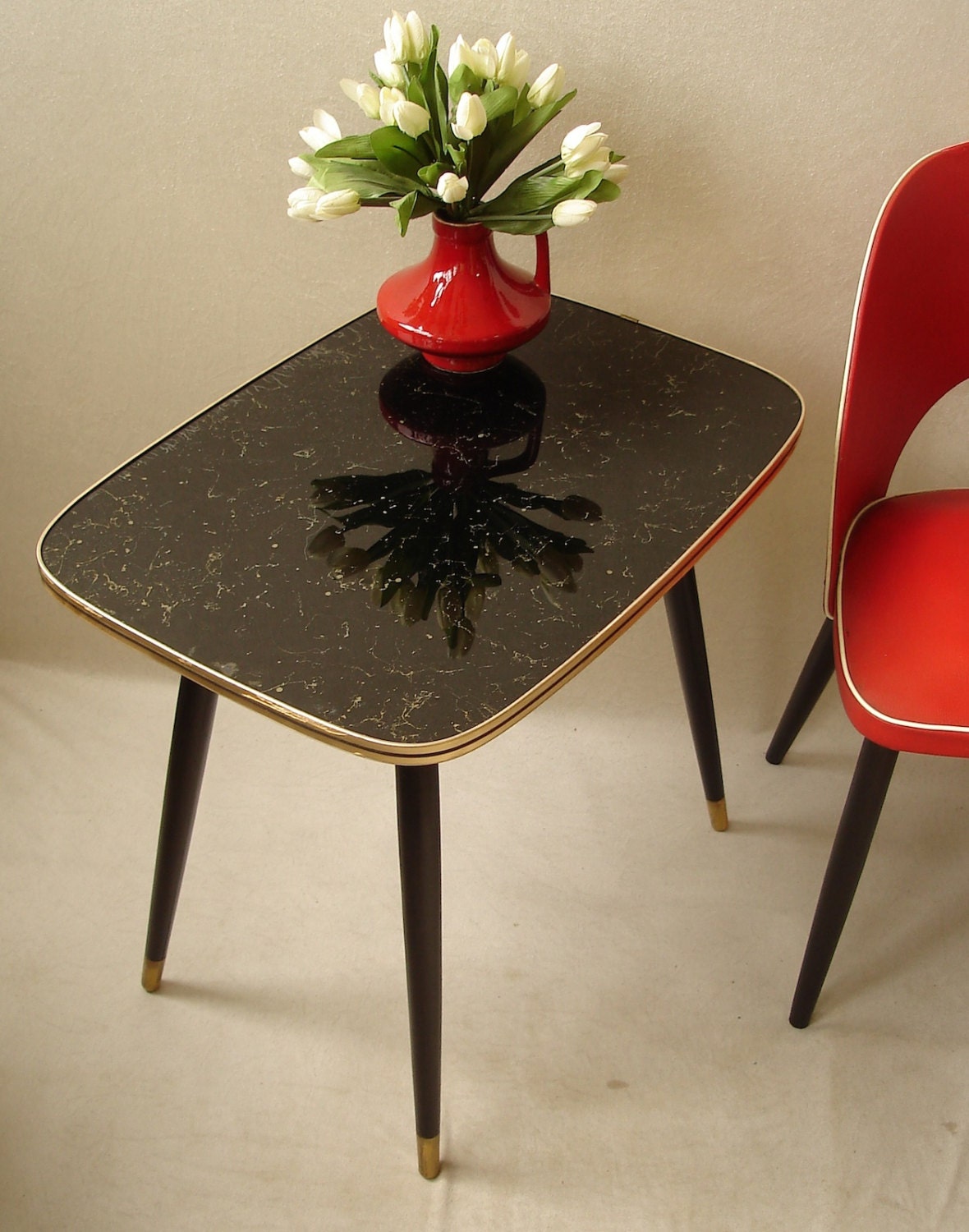50s 60s COCKTAIL TABLE, Coffee Table, End Table, Side Table, Black ...