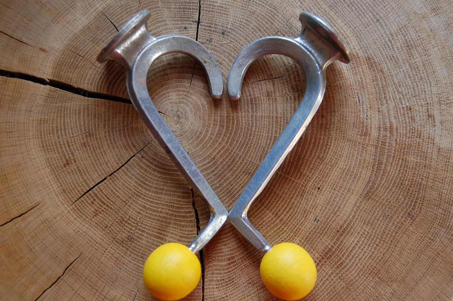 Vintage yellow ball coat hooks, Wall coat rack, Retro hangers, Strong ...