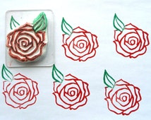 Unique rose rubber stamp related items | Etsy