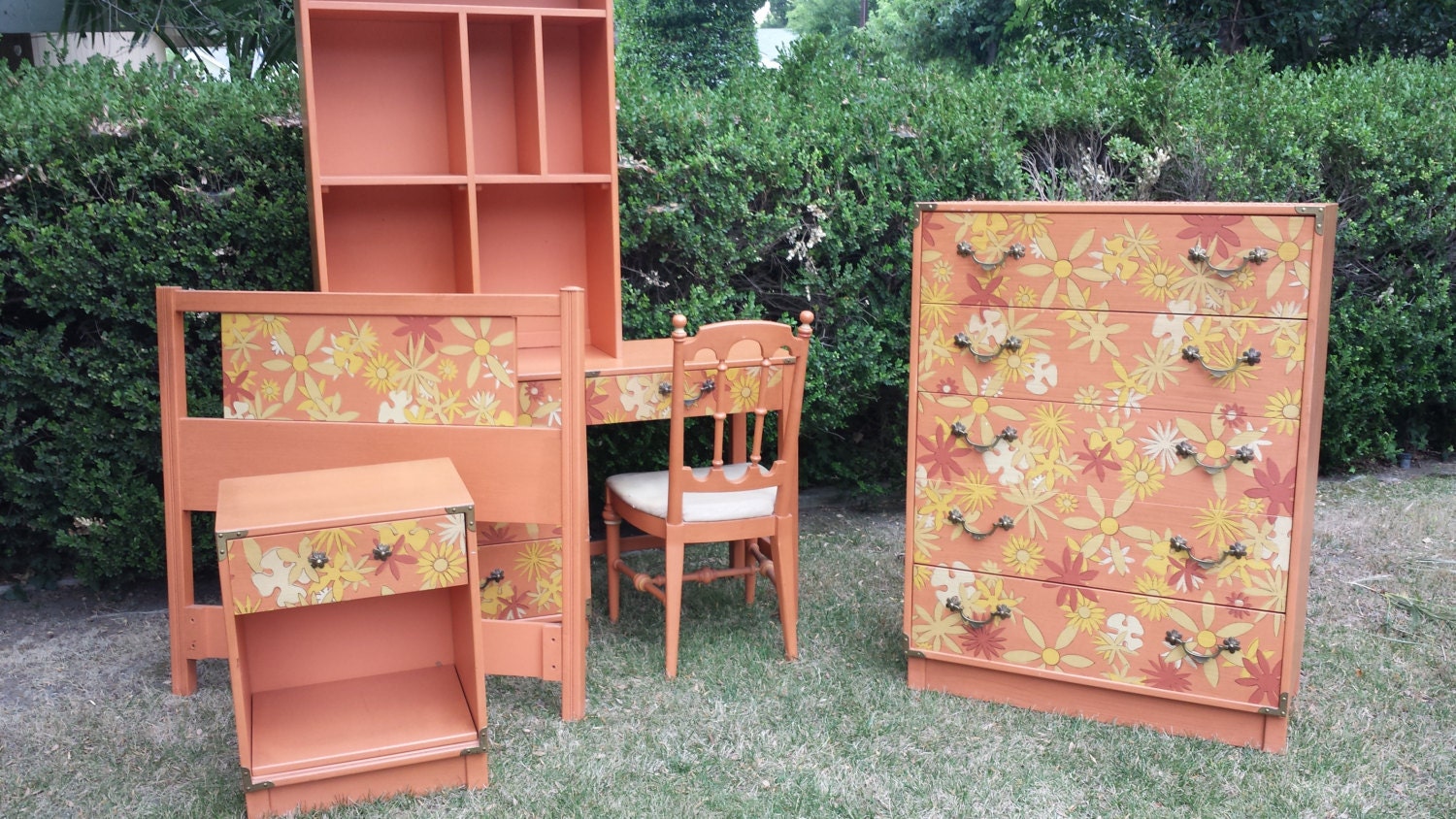 Drexel Whimsey Complete Bedroom Set! desk, headboard, dresser, night ...