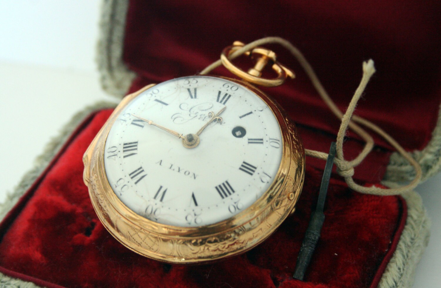 Antique 18th Century Repousse “George A Lyon ” Verge Fusee Pocket Watch ...