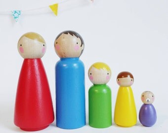 Items similar to Custom Family Peg Doll Set on Etsy