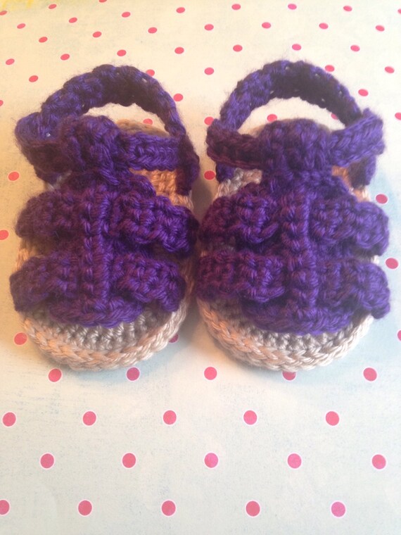 Items similar to Baby Girl Purple Sandals on Etsy