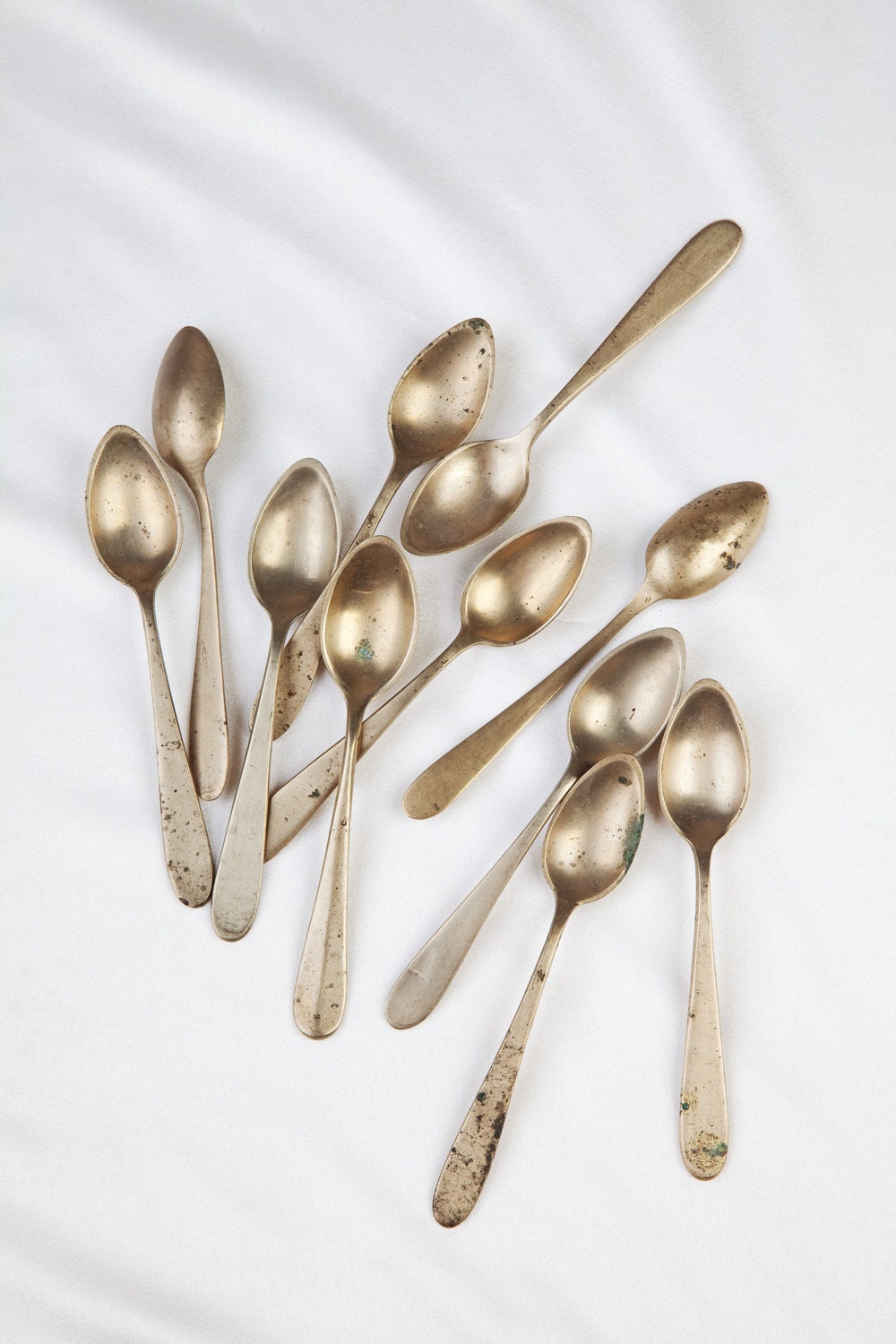 11 vintage Italian Spoons or silver soup in nickel silver, alpacca ...