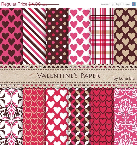 New Item added to my shop:50% OFF Valentine Digital Paper: ” Valentine ...