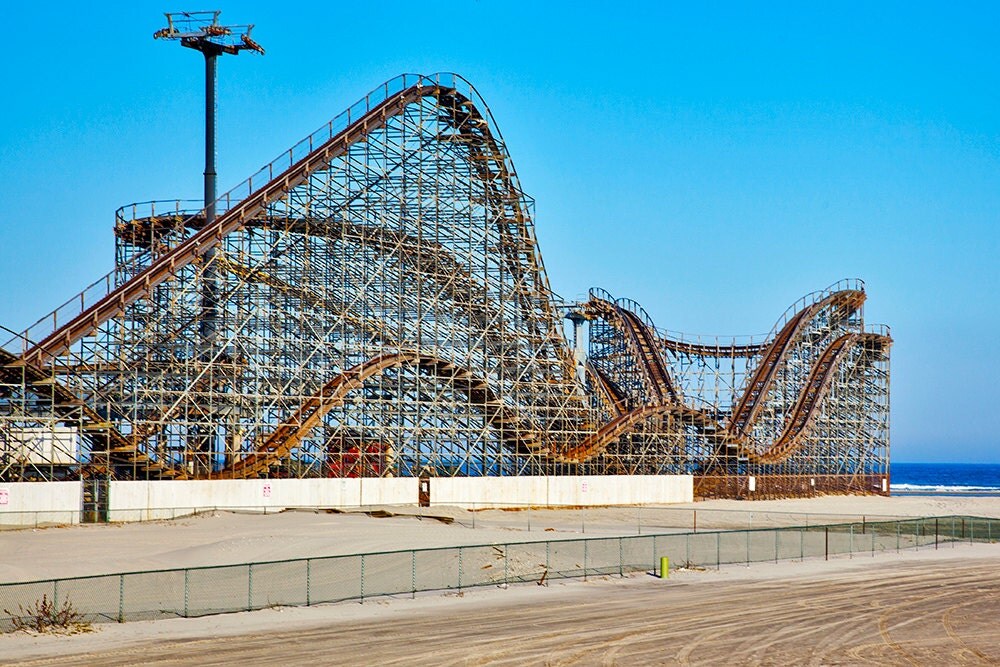 Classic Wooden Roller Coaster at Wildwood NJ Jersey Shore