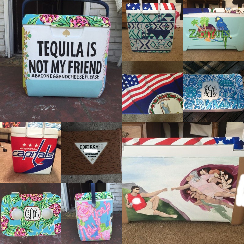 48 Quart Hand Painted Custom Cooler