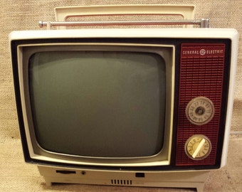 Items similar to 1970s General Electric Modern Portable Television ...