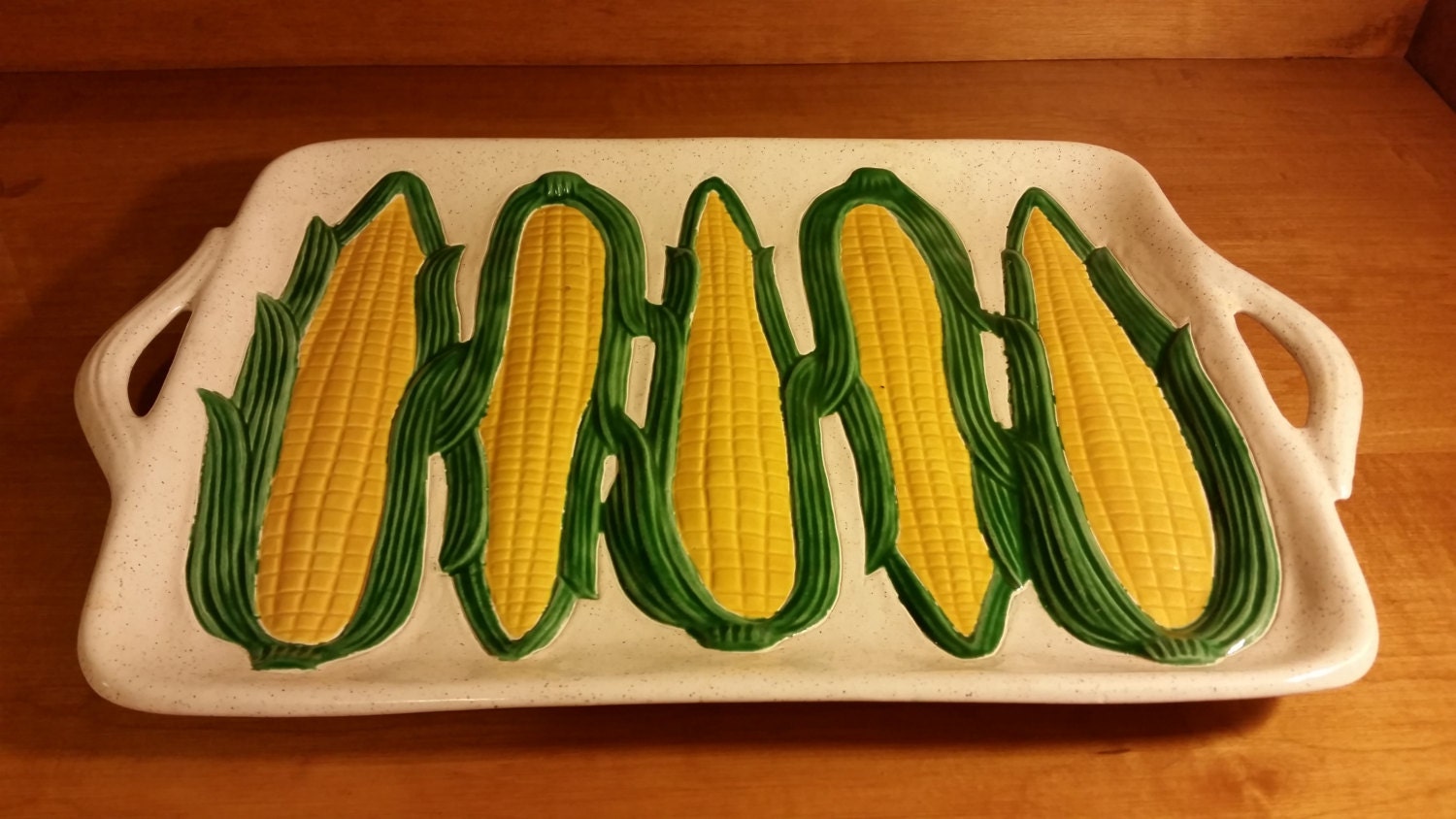 Corn Platter Ceramic Hand Painted Yellow and Green – Haute Juice