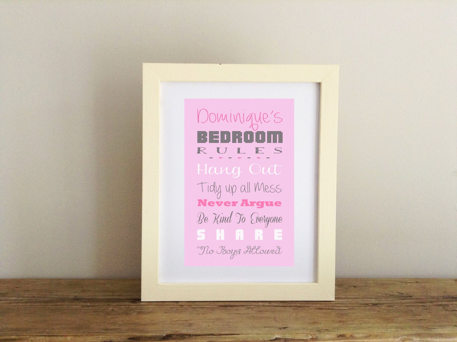 Girl s Bedroom Rules Print Personalised Room Sign By MTandBB Girl s Bedroom Rules Print Personalised Room Sign By MTandBB
