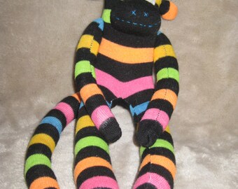 Rainbow sock monkey | Etsy