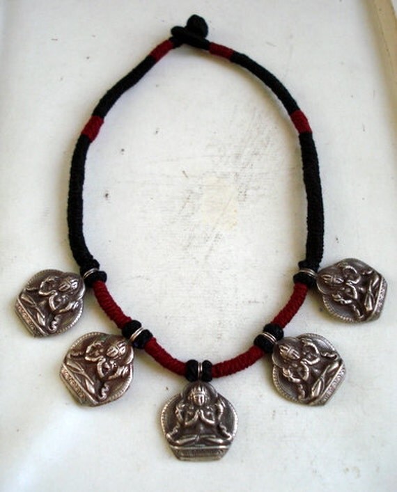 sterling silver pendant necklace hindu god vishnu handmade