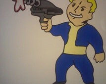 Fallout's Vault Boy Energy Weapons Perk Painting on Stretched Canvas