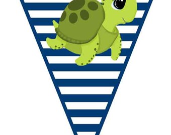 Sea turtle banner | Etsy