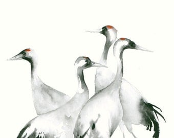 Crane painting | Etsy