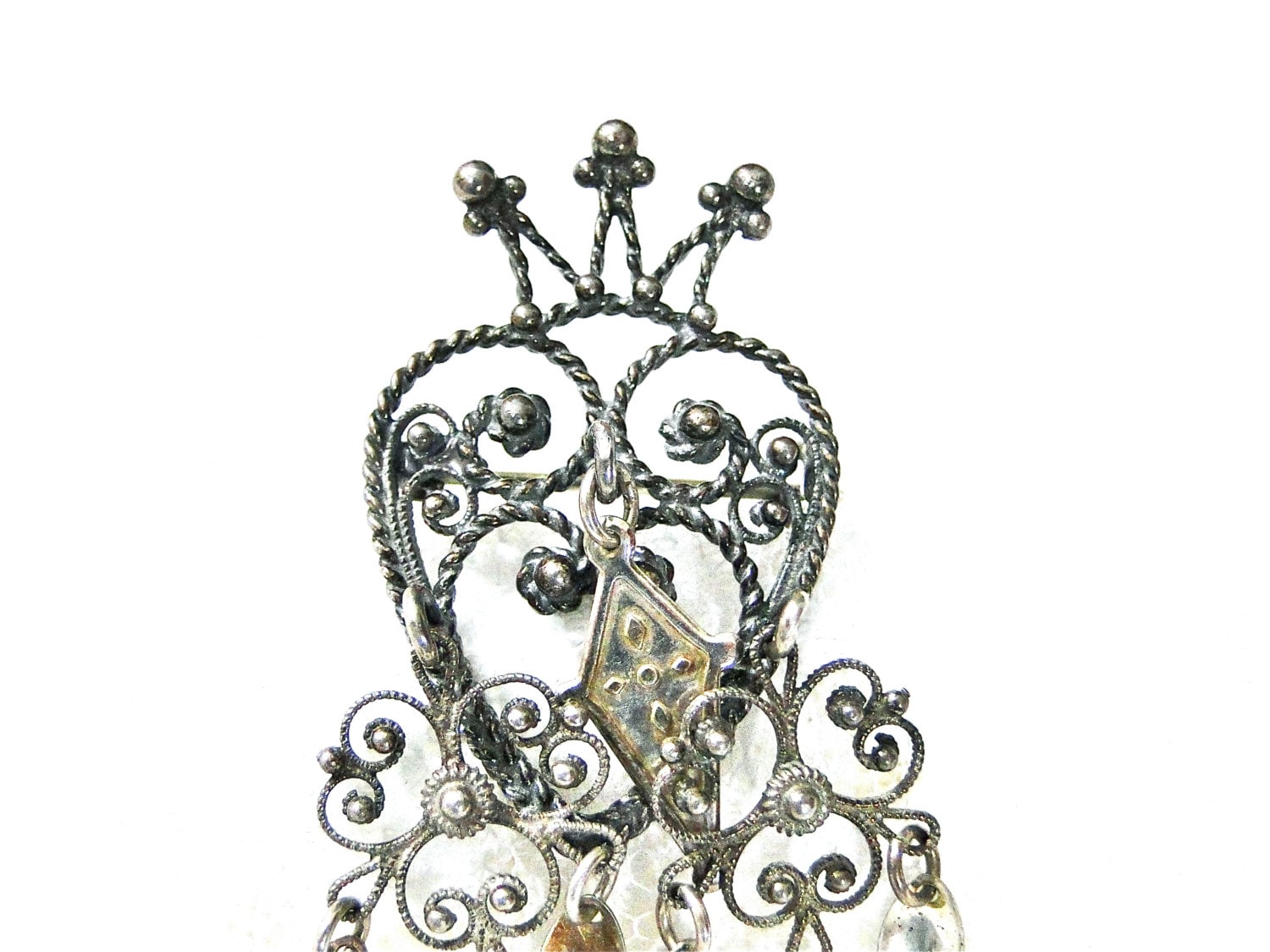 Antique Norwegian Wedding Crown Heart Brooch Pin SOLJE // 308S Silver ...