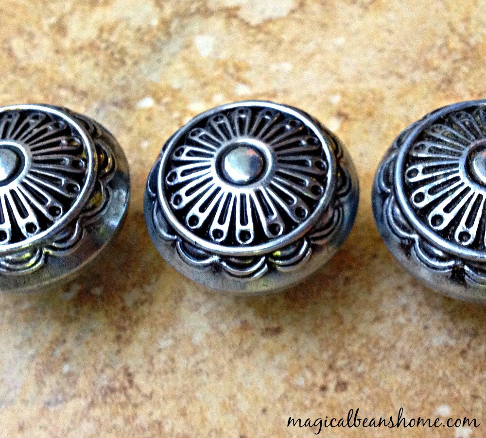 Vintage Round Antiqued Pewter Knobs by Keeler Brass Company / Ornate ...