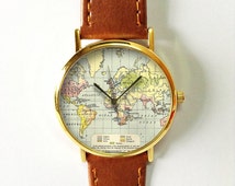 Popular items for world map watch on Etsy
