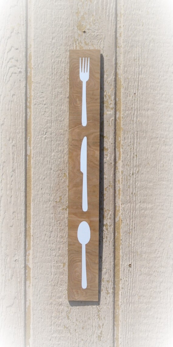 Fork Knife Spoon Sign Farmhouse Kitchen Decor by CountryBugCrafts