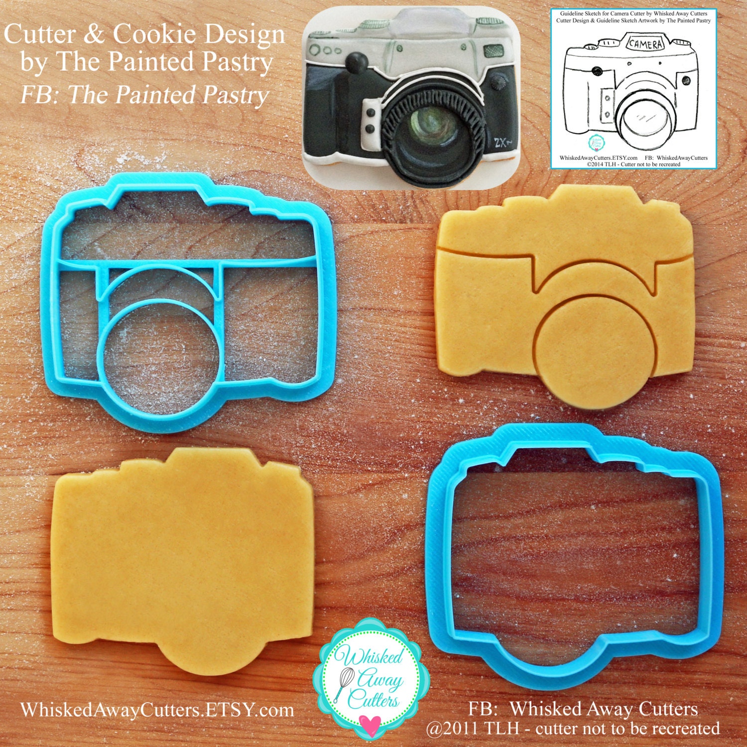 Camera Cookie Cutter by The Painted Pastry Regular or