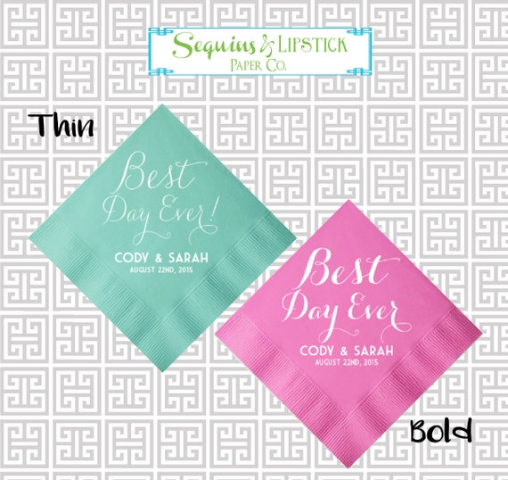 cocktail napkins reception napkins wedding by SequinsAndLipstick