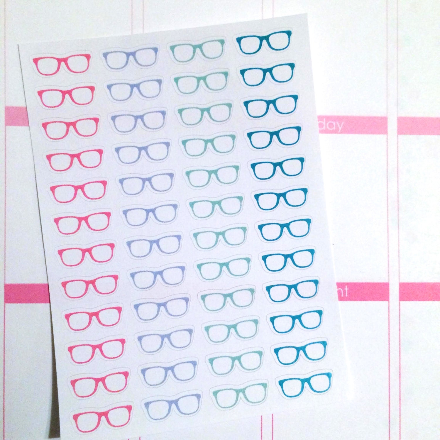 Glasses Planner Stickers 48 count by itsplanningtime on Etsy