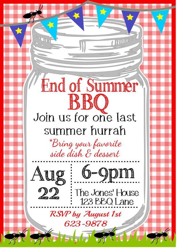 Backyard End Of Summer BBQ Party Invitation By UpstairsOriginals