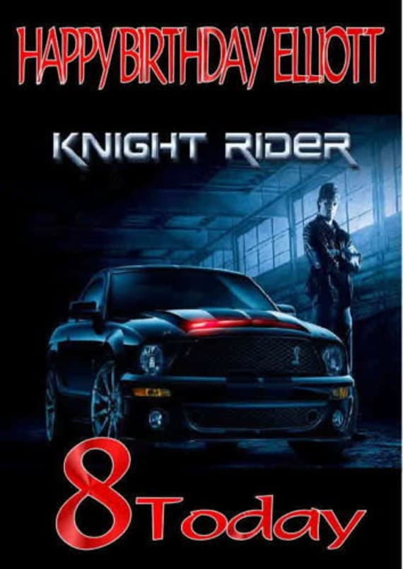 Individualy Personalised Knight Rider Birthday greeting card