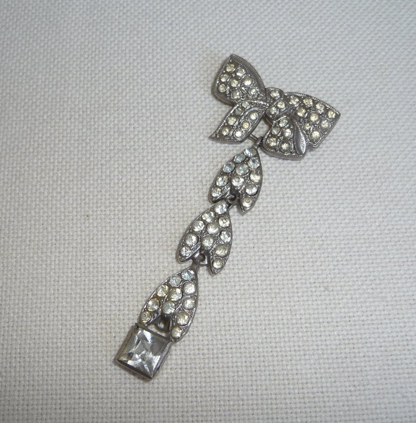 Beautiful vintage Art Deco Ges Gesch (German) Crystal Rhinestone Bow ...