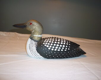 Hand carved large Common Loon Decoy