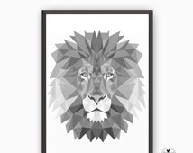 Popular items for geometric lion on Etsy