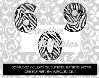 Cowgirl Cowboy Cow Print Numbers for by CreativeCuttables on Etsy