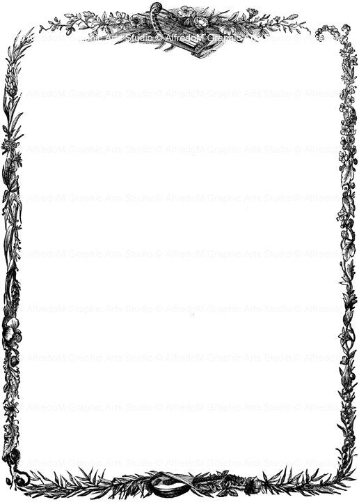 INSTANT DOWNLOAD Restored Romantic Poetry Border from the
