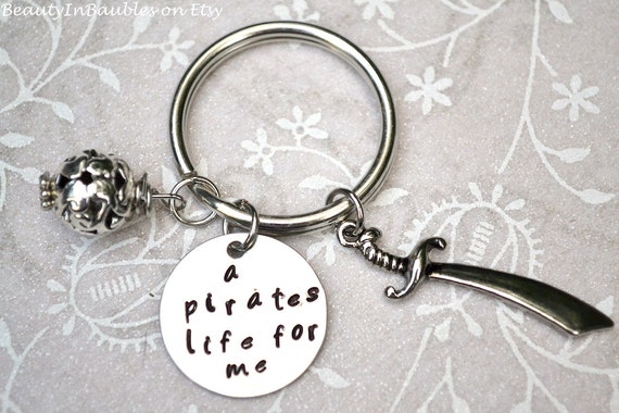 Pirate Keychain Pirate Key Chain Nautical by BeautyInBaubles