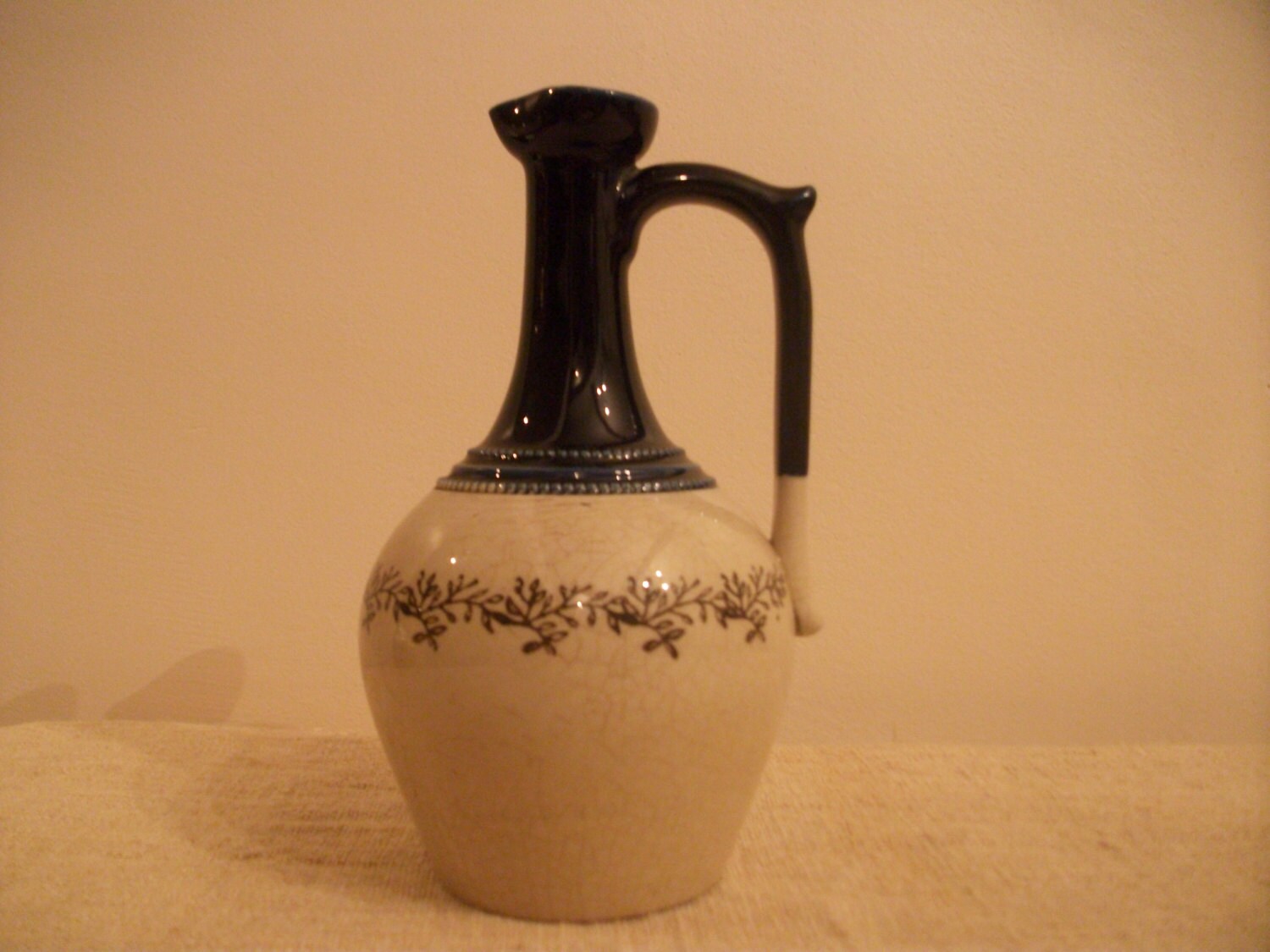 French Vintage, Collectable, Saint-Uze, Oil Jug, Tableware, Stoneware ...
