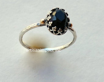 Sterling silver band silver gold ring spinner ring by artisanlook