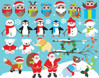 Christmas owl clip art Christmas owls clip by WinchesterLambourne