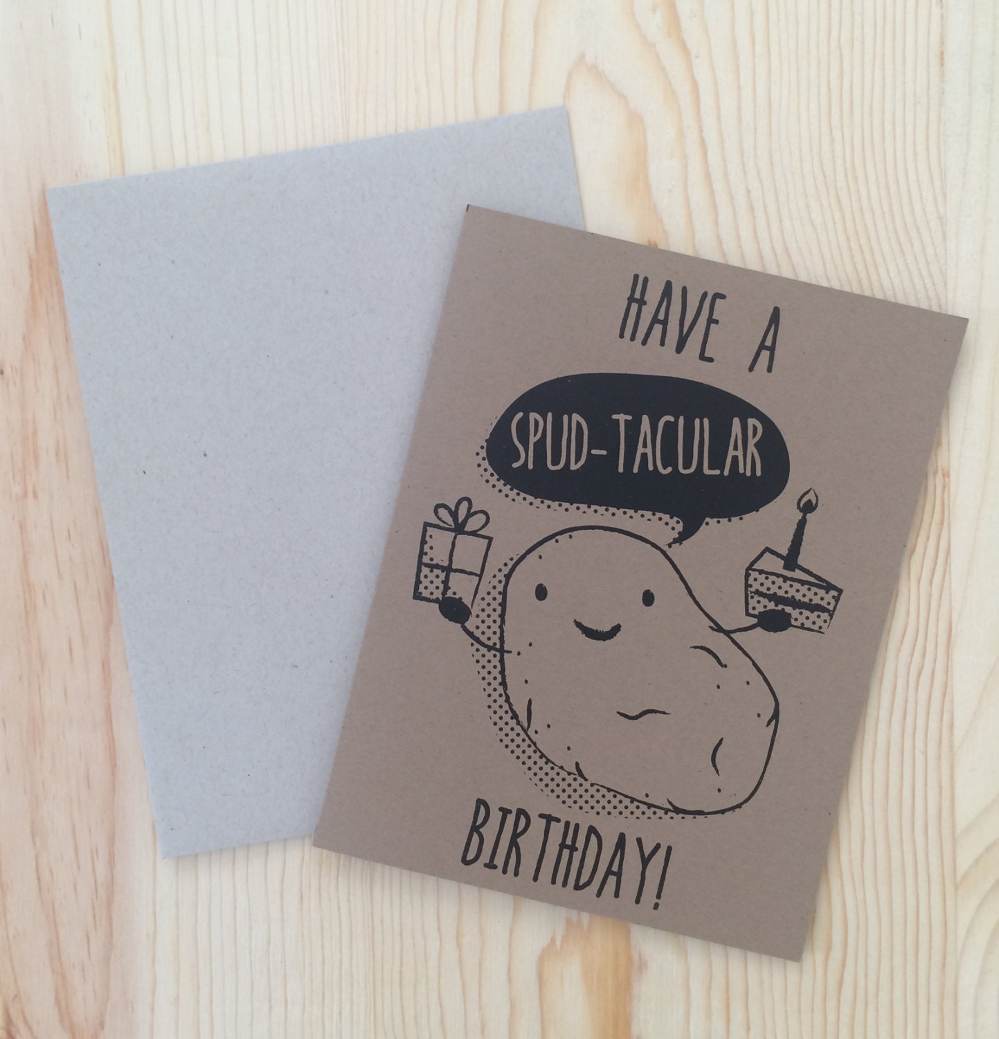 Have A Spud Tacular Birthday Birthday Card Potato Card Word