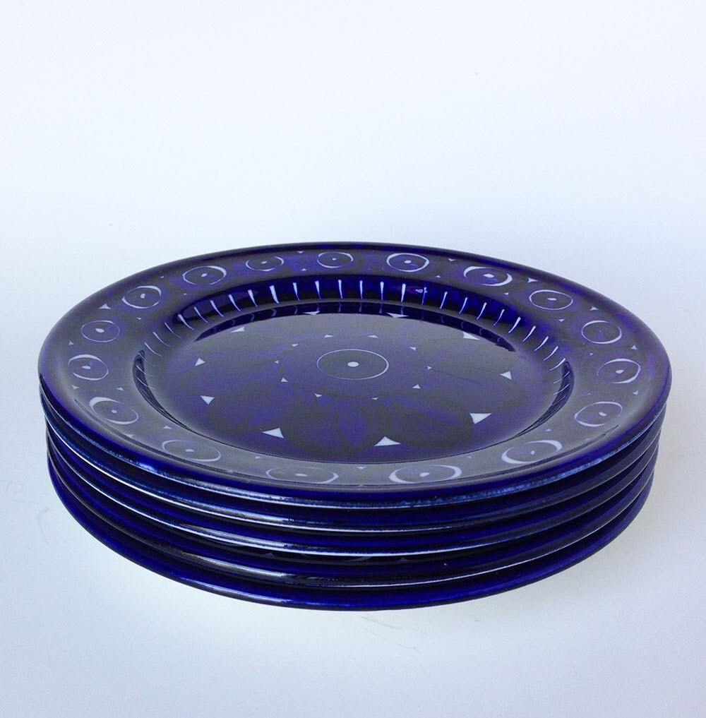 Vintage Arabia Finland Valencia Plates, Hand Painted Set of Five Bread ...