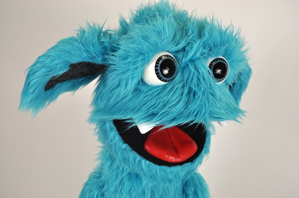 Professional monster puppet by Luna's Puppets Blinking
