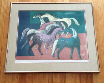 Dietrich Varez 1979 Hawaii Signed Linocut Print of by alamodern